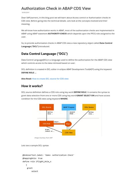 Authorization Check In Abap Cds View Pdf Information Technology