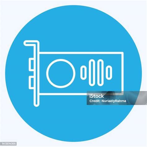 아이콘 Gpu 컴퓨터 구성 요소 기호에 적합합니다 파란 눈 스타일 편집 가능한 간단한 디자인 디자인 템플릿 벡터 간단한 그림 0