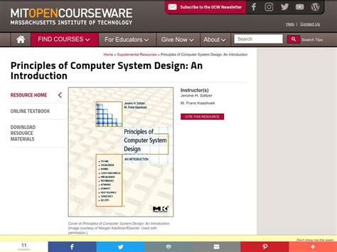Mit Open Course Ware Principles Of Computer System Design An