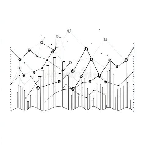 Abstract Data Visualization With Interconnected Geometric Shapes And Lines Stock Illustration