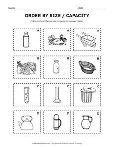 Capacity And Measurement Worksheets