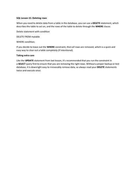 Sql Lesson 15 Basic Structure Of Sql Queries Sql Lesson 15