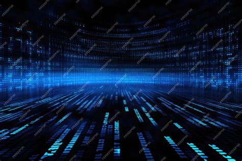 Premium Photo Binary Code On A Dark Blue Background Computer Generated Abstract Background