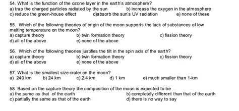 Solved 54 What Is The Function Of The Ozone Layer In The