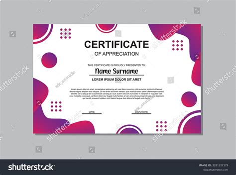 Certificate Template Design Purple Color Stock Vector Royalty Free