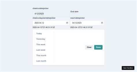 Chakra Ui Datepicker Demo Codesandbox