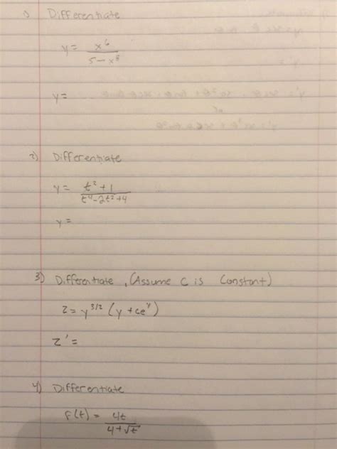 Solved Differentiate Y X 6 5 X 8 Y Differentiate Y Chegg Com