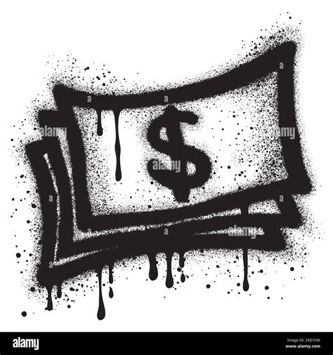 Dollar Sign Graffiti With Black Spray Paint Vector Illustration Stock
