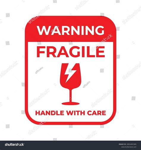 Sticker Fragile Handle Care Vector Warning 库存矢量图（免版税）2451451183