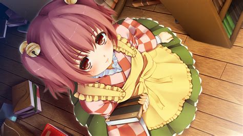 Safebooru 1girl Apron Bell Book From Above Ging Tokushima Hair Bell