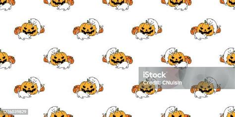 고양이 원활한 패턴 할로윈 호박 새끼 고양이 벡터 반복 벽지 타일 배경 스카프 고립 만화 캐릭터 낙서 일러스트 디자인 10월에 대한 스톡 벡터 아트 및 기타 이미지 Istock