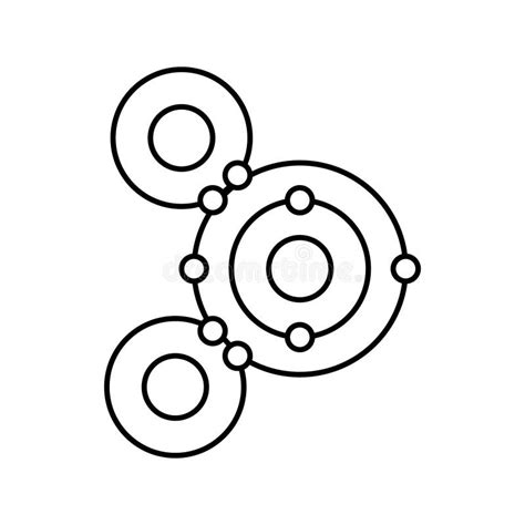 Atom Molecular Structure Line Icon Vector Illustration Stock Vector