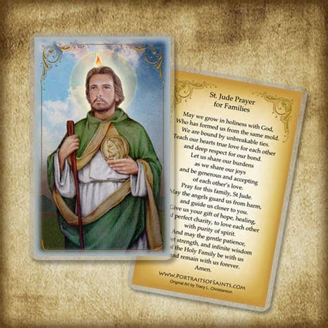 St Jude B Holy Card Prayer Card For Families Etsy