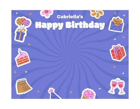 손으로 그린 생일 축하 Photocall 무료 벡터