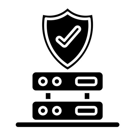 Premium Vector Data Protection Glyph Solid Black Illustration