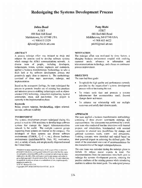 Redesigning The Systems Development Process Ieee Conference