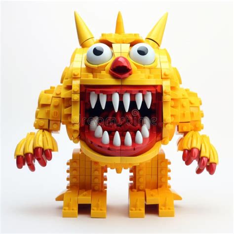 Colorful Chaos A Detailed Lego Monster With A Huge Mouth Stock Illustration Illustration Of