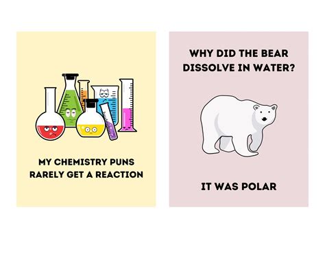 Set Of 8 Funny Science Puns Posters Chemistry Puns Posters Science