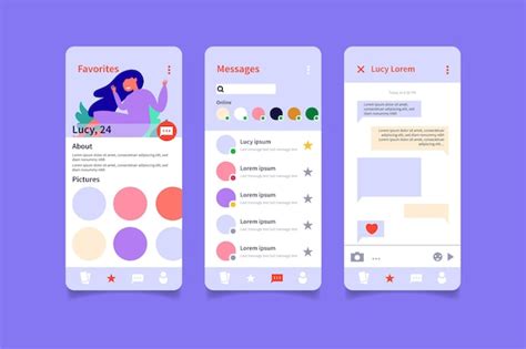 Premium Vector Dating App Chat Interface Design