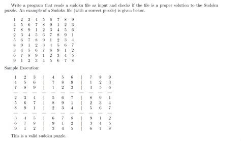 Solved Write A Program That Reads A Sudoku File As Input And