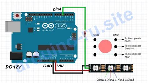 Arduino Fastled описание библиотеки примеры скетч схема