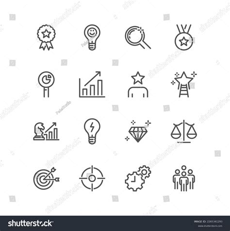 Set Core Values Related Icons Growth Stock Vector Royalty Free 2265341293 Shutterstock