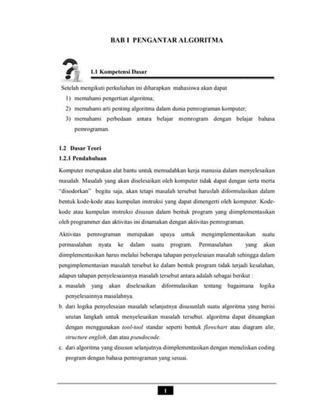 Bab 1 Pengantar Algoritma Pdf