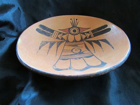 Hopi 1960s Vintage Violet Huma Polychrome Plate Museum Quality Very