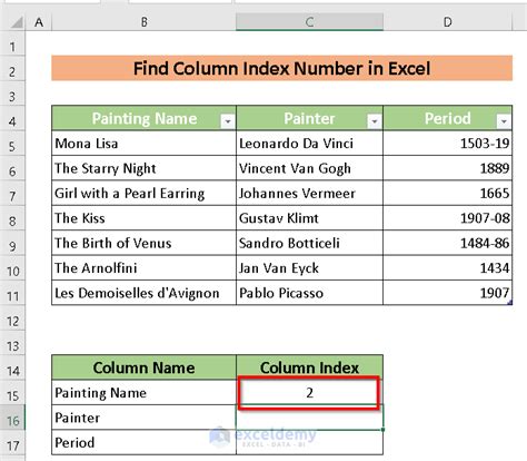 how to identify column index number in excel printable online