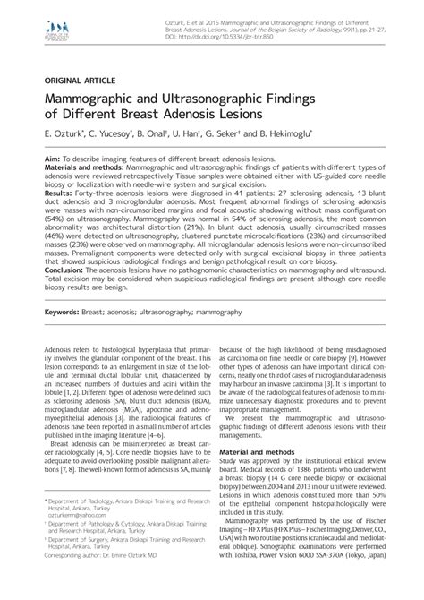 Pdf Mammographic And Ultrasonographic Findings Of Different Breast