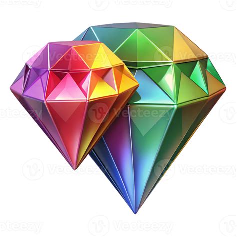 Dramatic Abstract Colorful Diamonds Depth Illusion Isolated Exclusive
