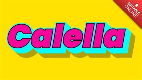 Calella Vintage Pop Art 3d Text Effect Generator