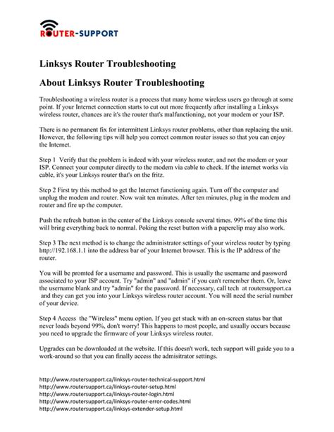 Linksys Router Troubleshooting Pdf Linksys Router Troubleshooting Pdf