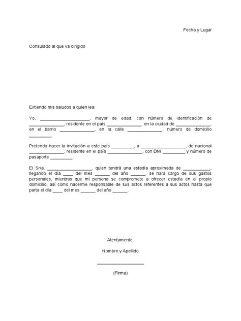 Modelo De Carta Formal De Invitación A Un Extranjero Pdf
