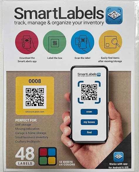 QR Smart Labels Scannable Labels For Storage And Organization Color Coded For IOS Android