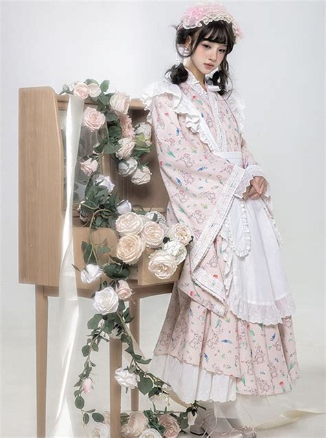 Hanamachi Chronicles Series Japanese Style Pink Kimono Elements Maid