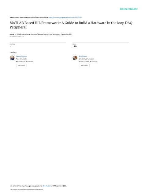 Matlab Based Hil Framework A Guide To Build A Hardware In The Loop Daq Peripheral20210906124551