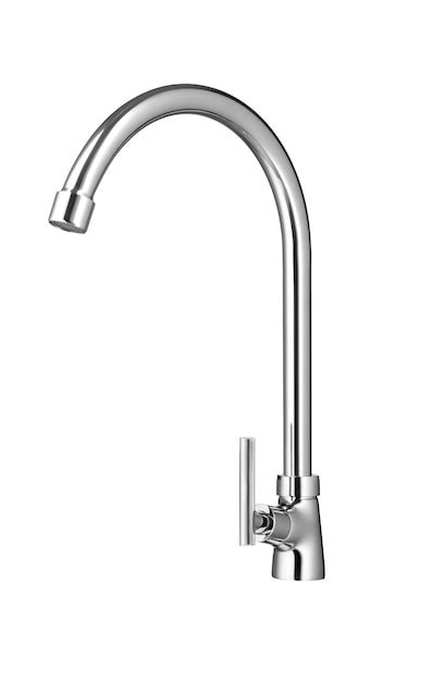 Premium Photo Silver Chrome Kitchen Faucet On White
