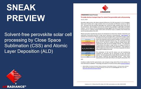 Ald Sno2 Snox Tin Tinoxide Solar Photovoltaics Perovskite Css