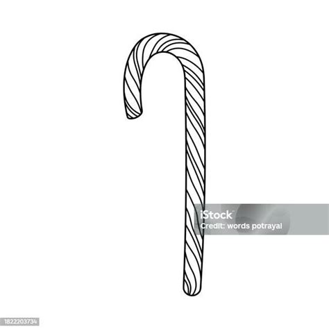 손으로 그린 아이 그림 만화 벡터 일러스트 사탕 지팡이 흰색 배경에 고립 0명에 대한 스톡 벡터 아트 및 기타 이미지 0명 3차원 형태 겨울 Istock