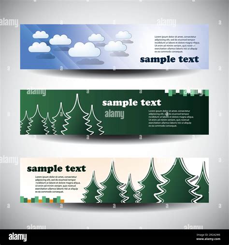 Set Of Tree Header Design Stock Vector Image And Art Alamy