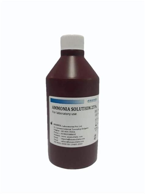 Ammonia Solution 25 Grade Standard Reagent Grade Packaging Size