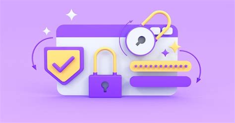 Premium Photo Web Security Illustration In Purple Background 3d Render