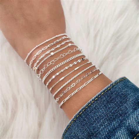 Sterling Silver Bracelet For Woman Dainty Silver Bracelet Chain
