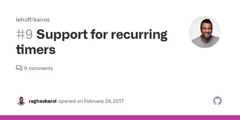 Support For Recurring Timers · Issue 9 · Lehoffkairos · Github
