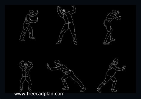 Man Pushing DWG CAD BLOCK In Autocad Free Cad Plan