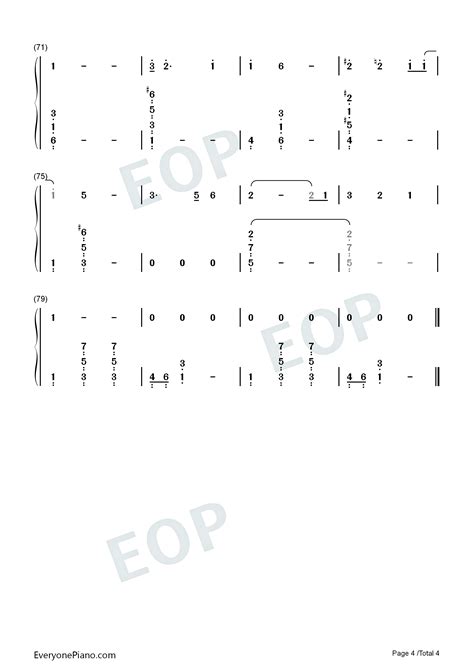 Everything Stays 探險活寶雙手簡譜預覽 EOP線上樂譜架