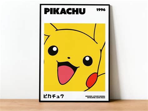Pokemon Pikachu Poster Print Wall Art Gaming Geek Gamer For Him For Her Gift Gamer