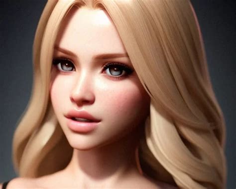 Photorealistic Full Body Portrait Female 3d Model Blonde Hair