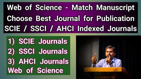 sci scie ssci ahci esci web of science journals milton joe youtube